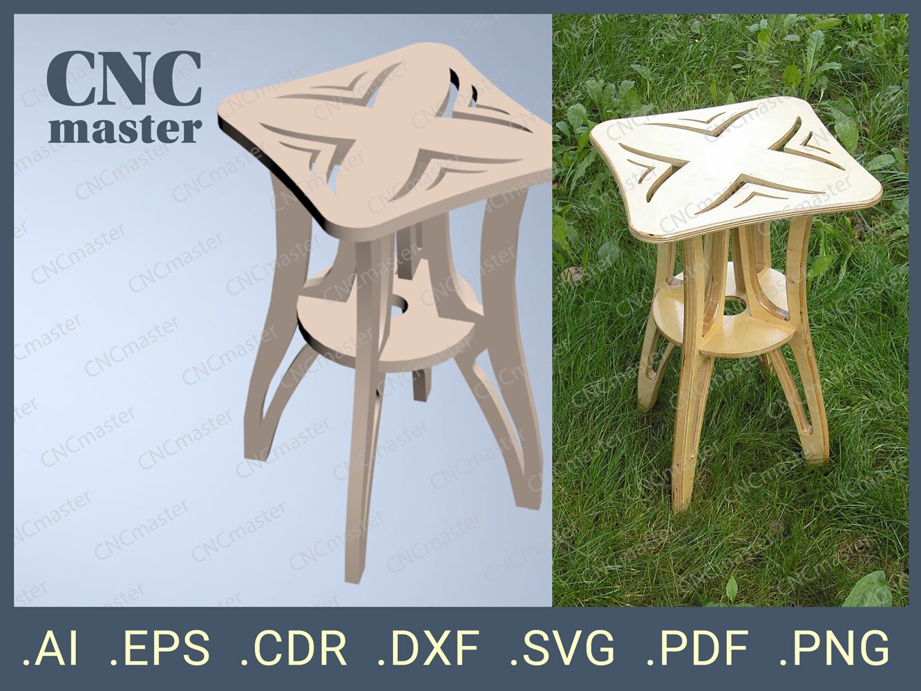 Stool Seat digital Model CNC Vector Model for CNC Router, CNC Machine ...