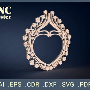 Heart-shaped Photo Frame (digital Model) | CNC Vector Model for CNC ...