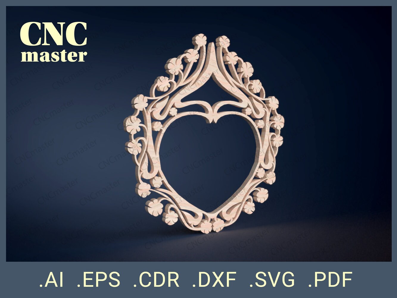 Heart-shaped Photo Frame (digital Model) | CNC Vector Model for CNC ...