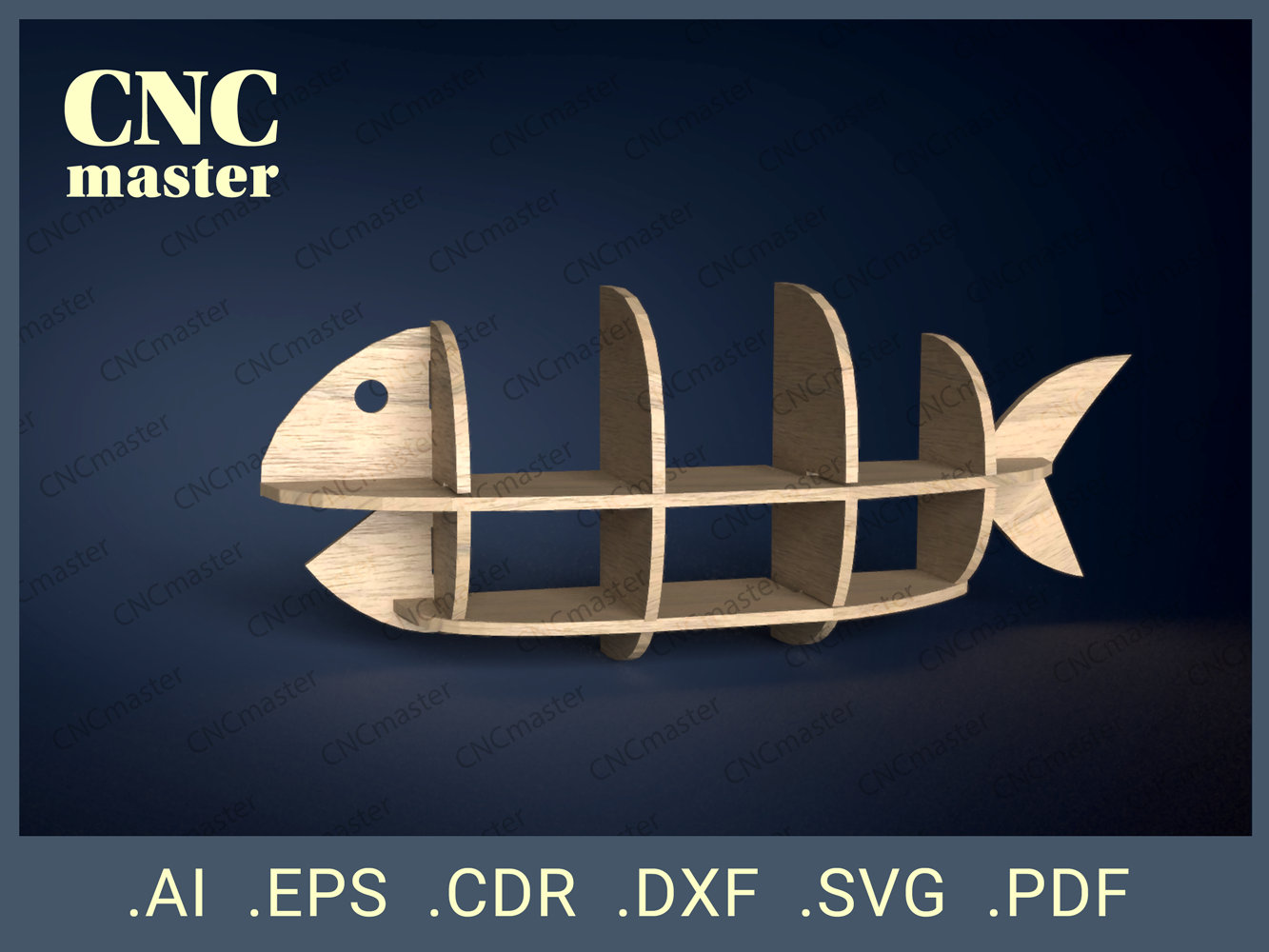 Parametric Shelf fish digital Model CNC Vector Model for - Etsy
