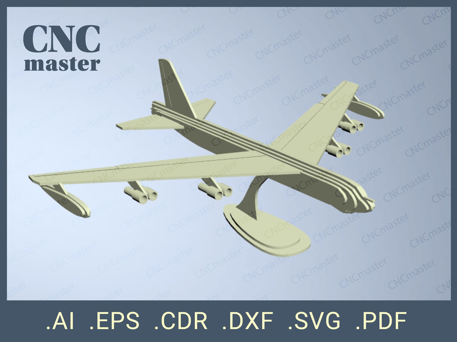 Boeing B-52 Stratofortress (digital Model) | CNC Vector Model for CNC ...