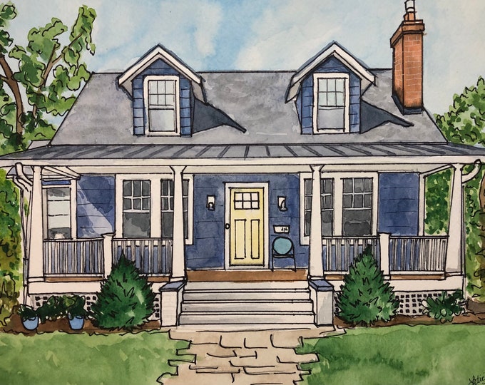 Custom Hand Painted House Portrait - Etsy
