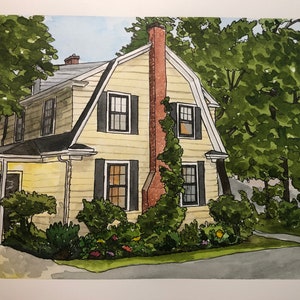 Custom Hand Painted House Portrait - Etsy