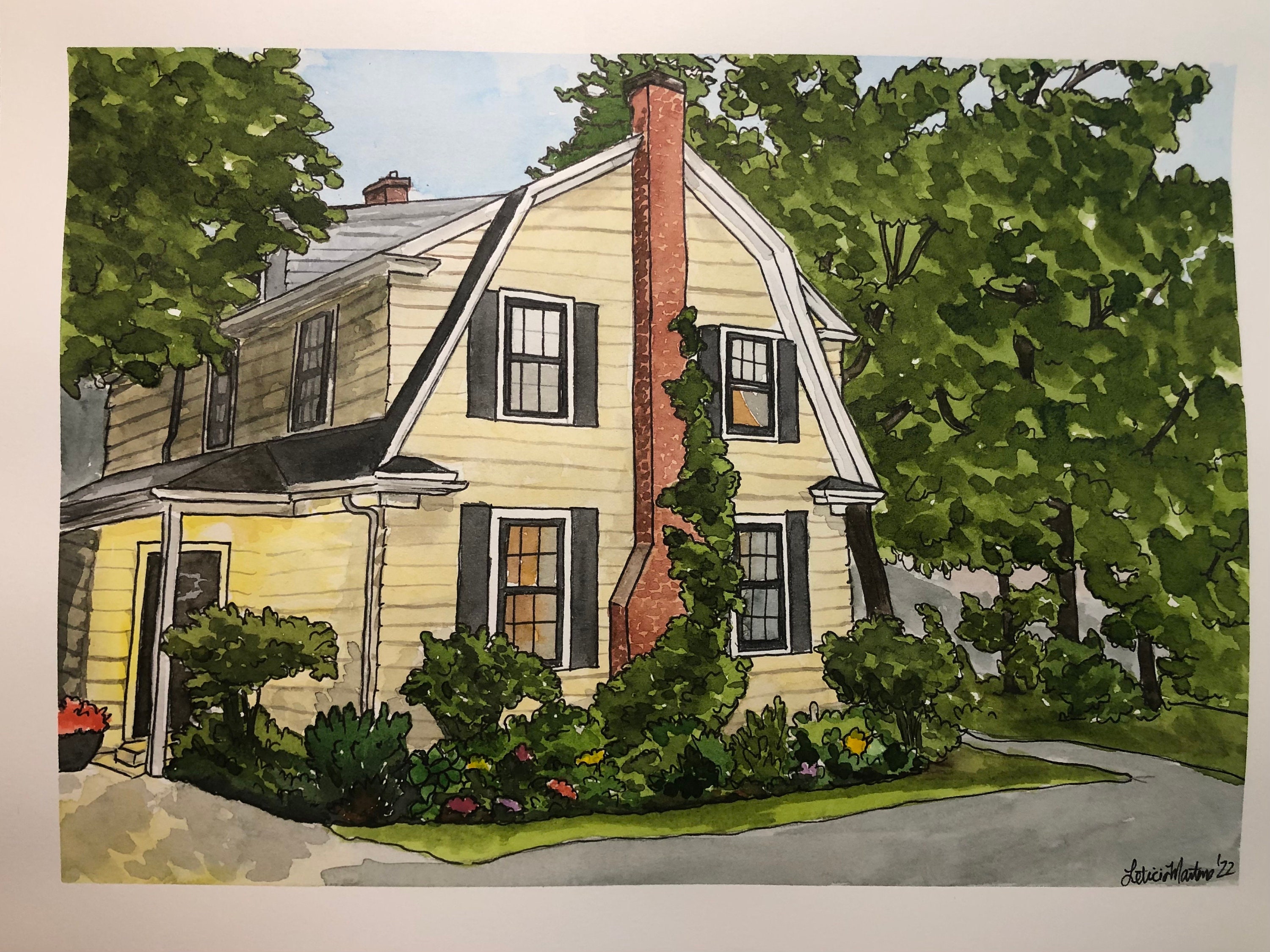Custom Hand Painted House Portrait - Etsy