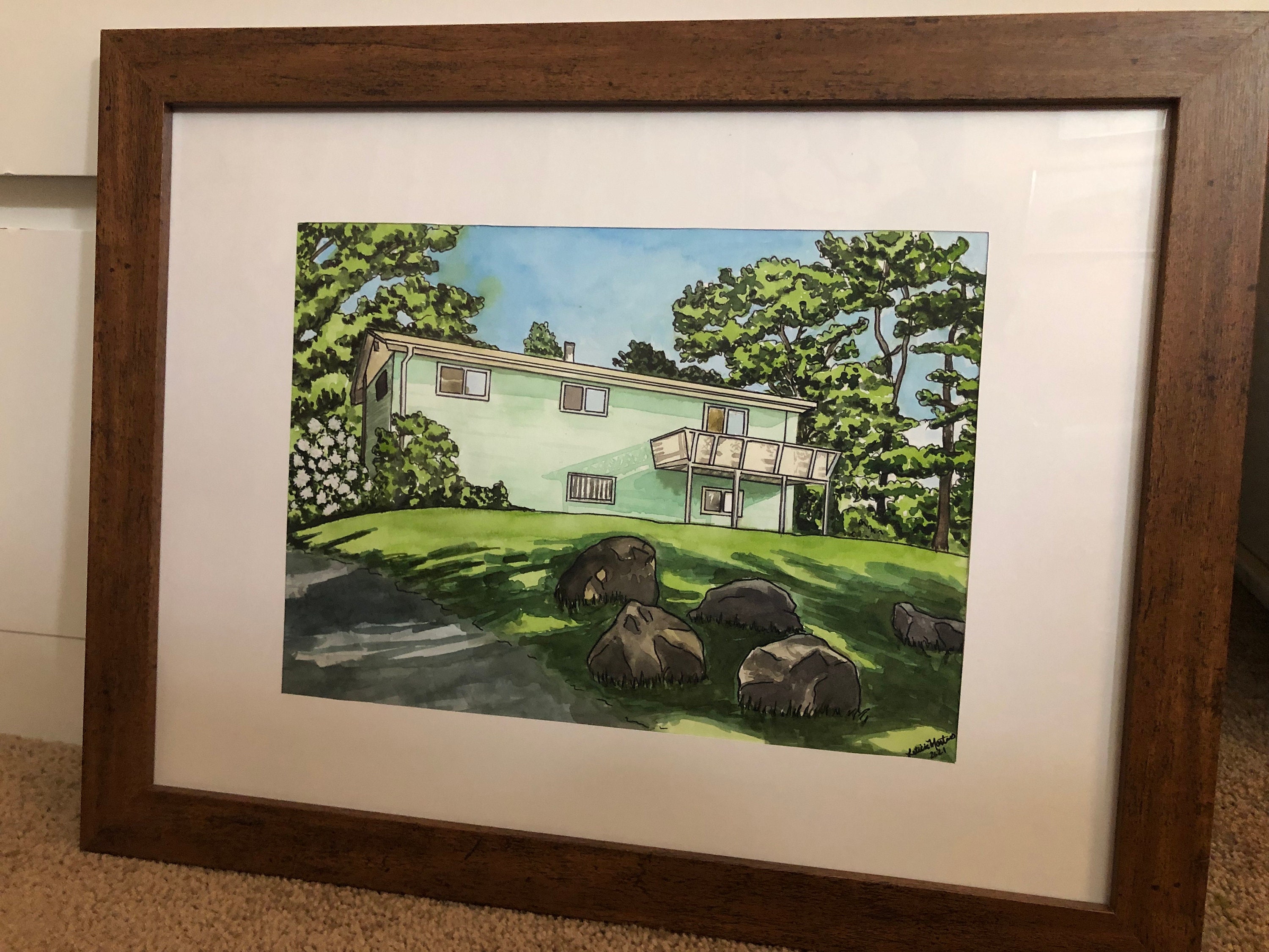 Custom Hand Painted House Portrait - Etsy