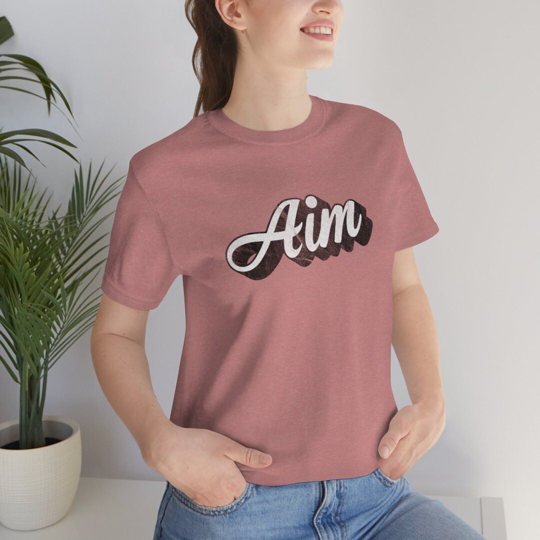 Aim Shirt Motivational Logo. Lettering With Vintage Font, Archery ...