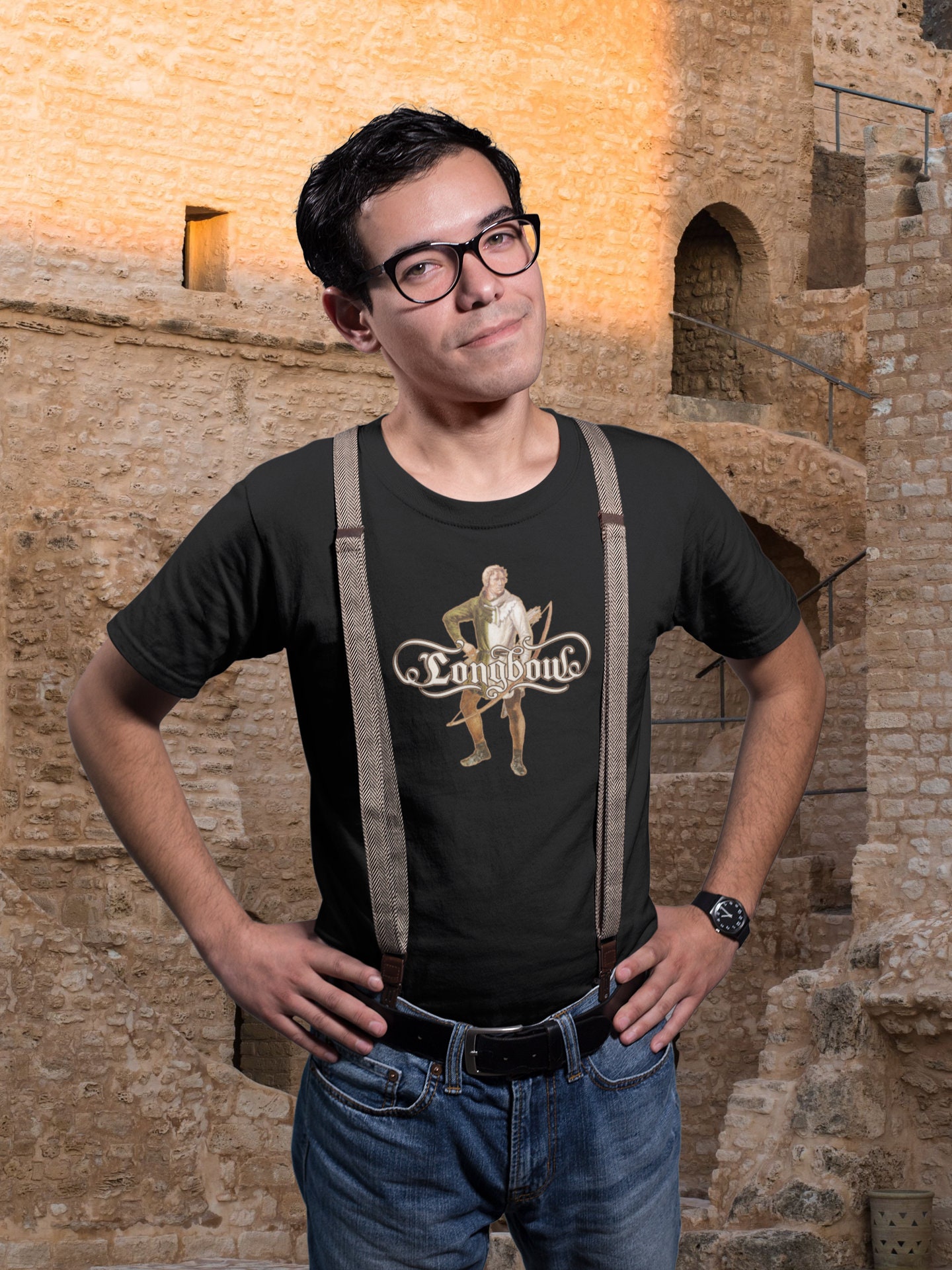 Longbow Archer Tshirt, Medieval Archery Graphic Tee W/ Traditional ...