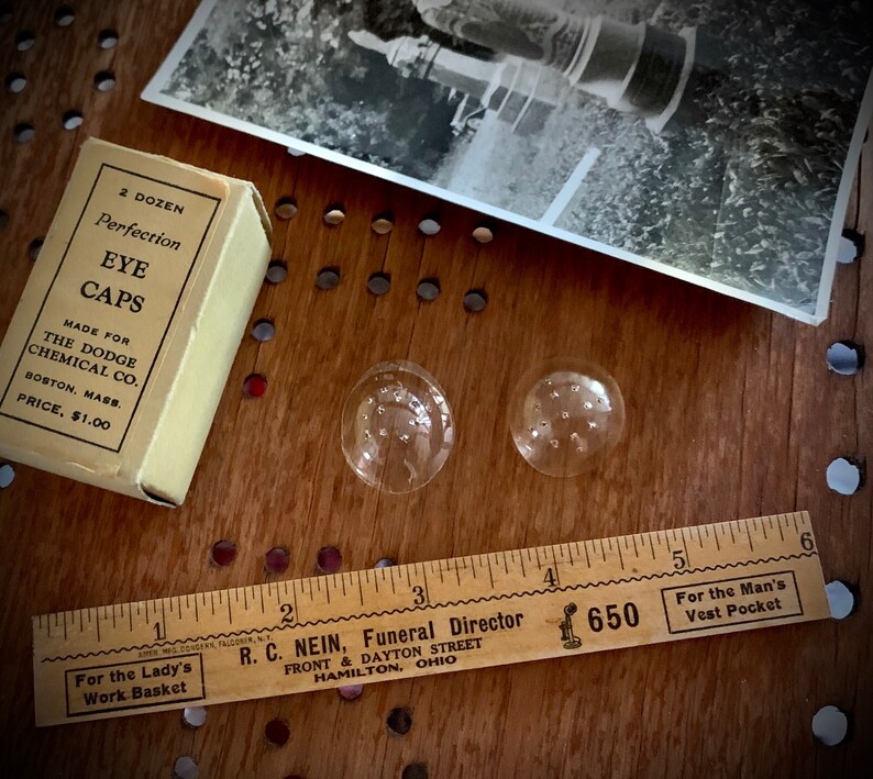 Vintage Embalming Eye Caps Etsy