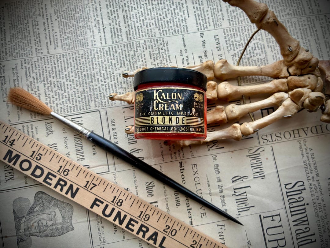 Vintage Undertaker Mortician Makeup Jar & Brush - Etsy