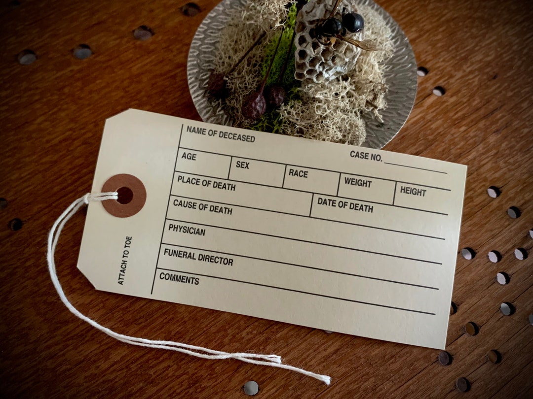 10 Blank Toe Tags / Mortuary Cards - Etsy