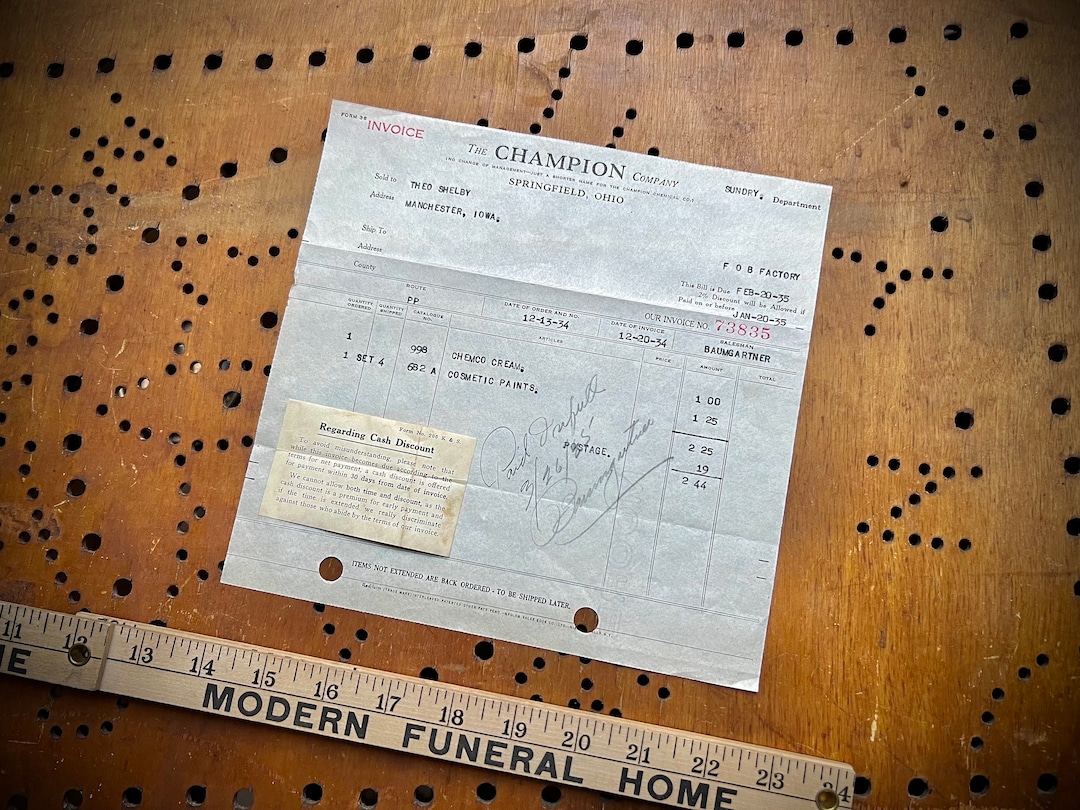 Antique Mortician Undertaker Receipt - Etsy