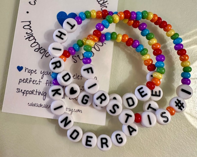 School Custom Beaded Bracelet Grade/class/kindergarten/first/second ...