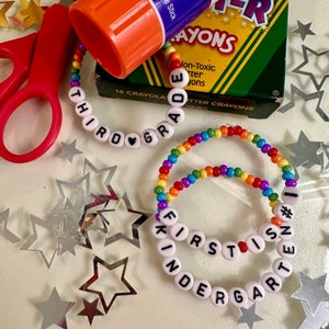 School Custom Beaded Bracelet Grade/class/kindergarten/first/second ...