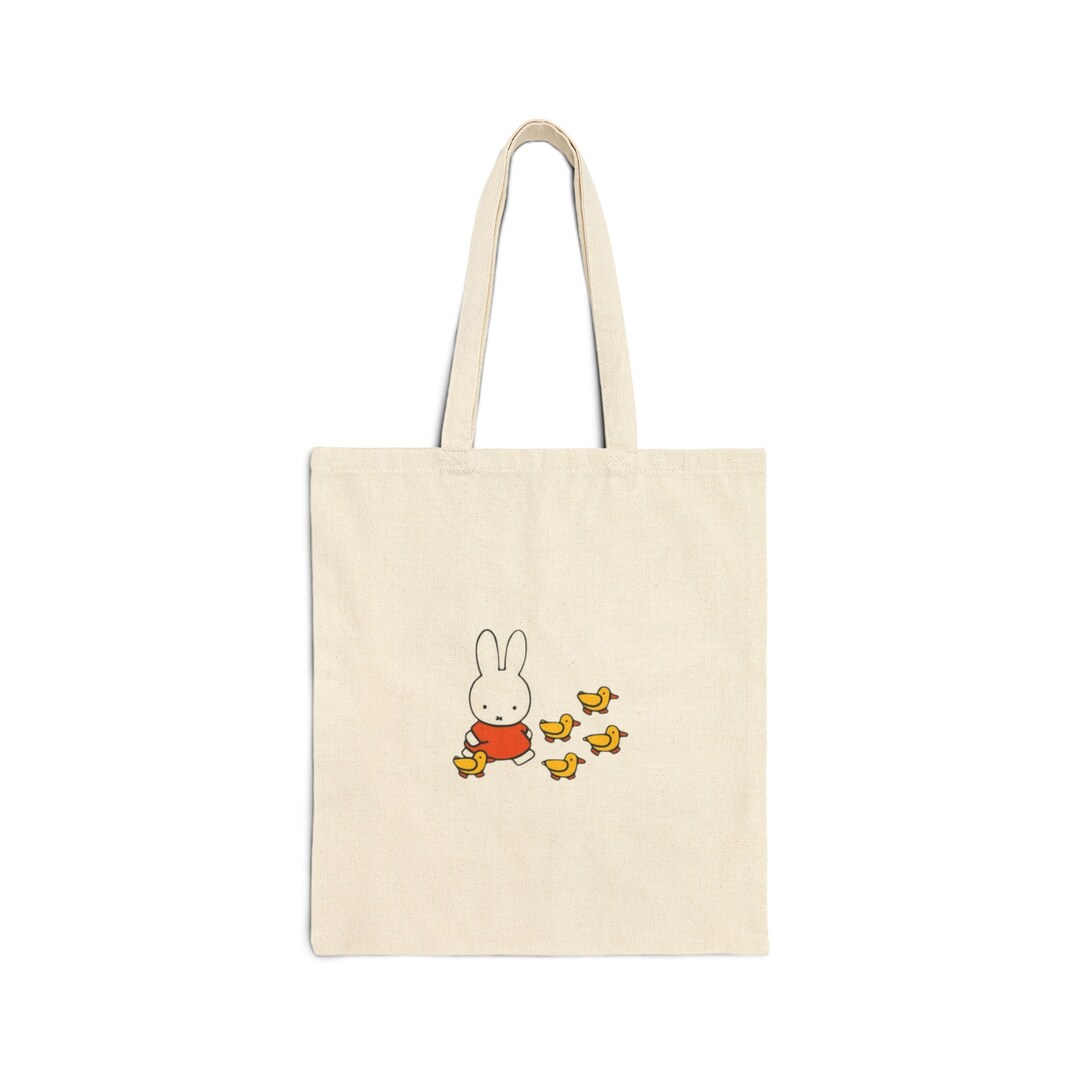 Miffy Tote, Canvas Miffy Aesthetic Cotton Tote, Cute Bunny Reusable Bag for Adults and Children ...