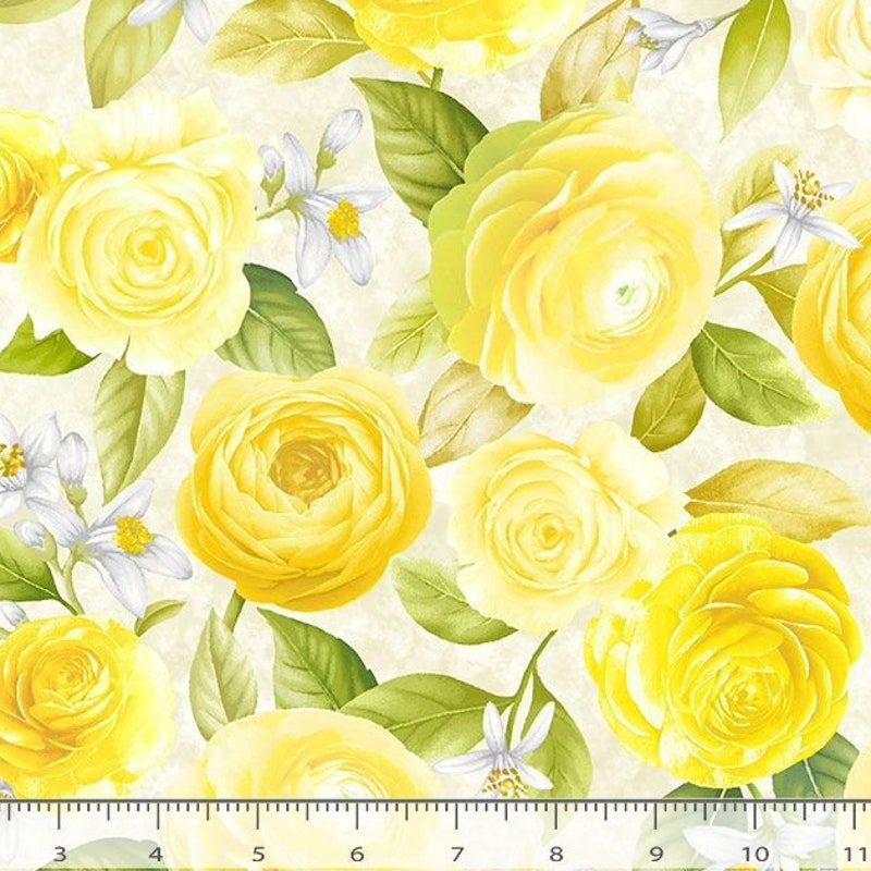 Yellow Floral Fabric - Etsy