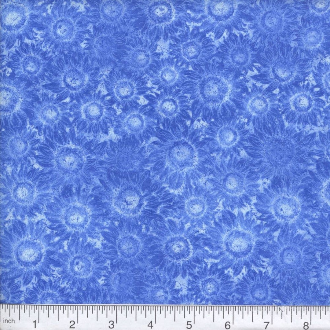 Blue Tonal Fabric / 100% Cotton Fabric / Sunflower Tonal Light Blue ...