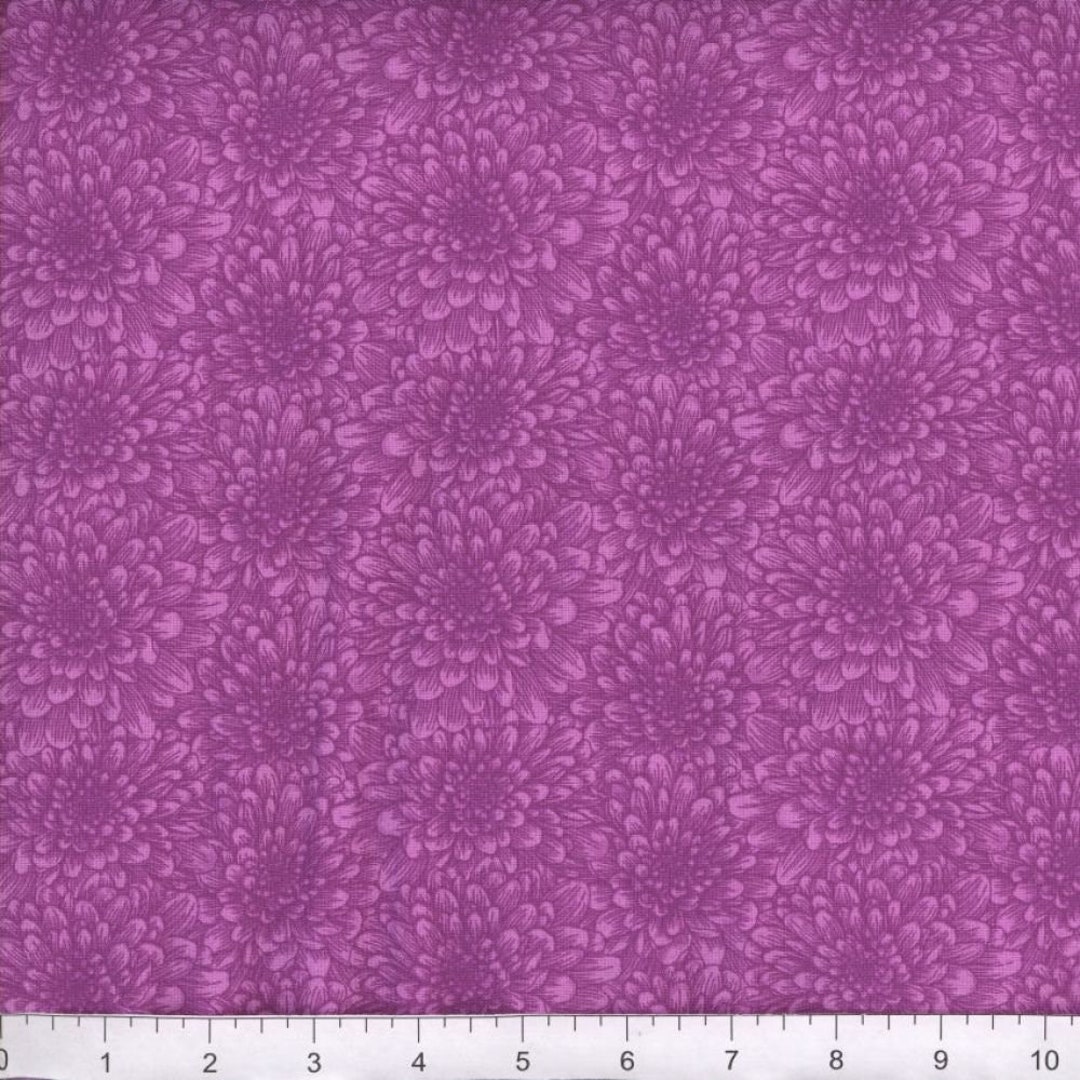 Magenta Flower Burst Cotton Fabric, Magenta Tonal Blender Material, by ...