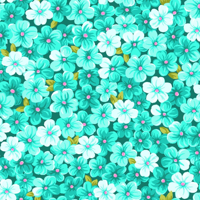 Teal Floral Fabric - Etsy