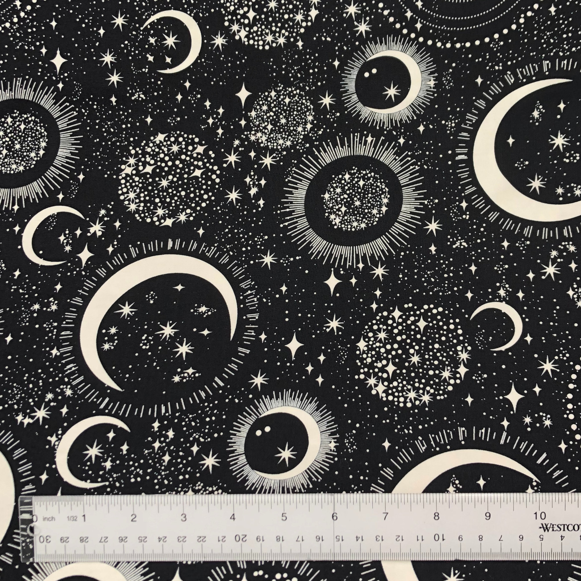 Moon and Stars Fabric / 100% Cotton Fabric / Glow In The Dark | Etsy