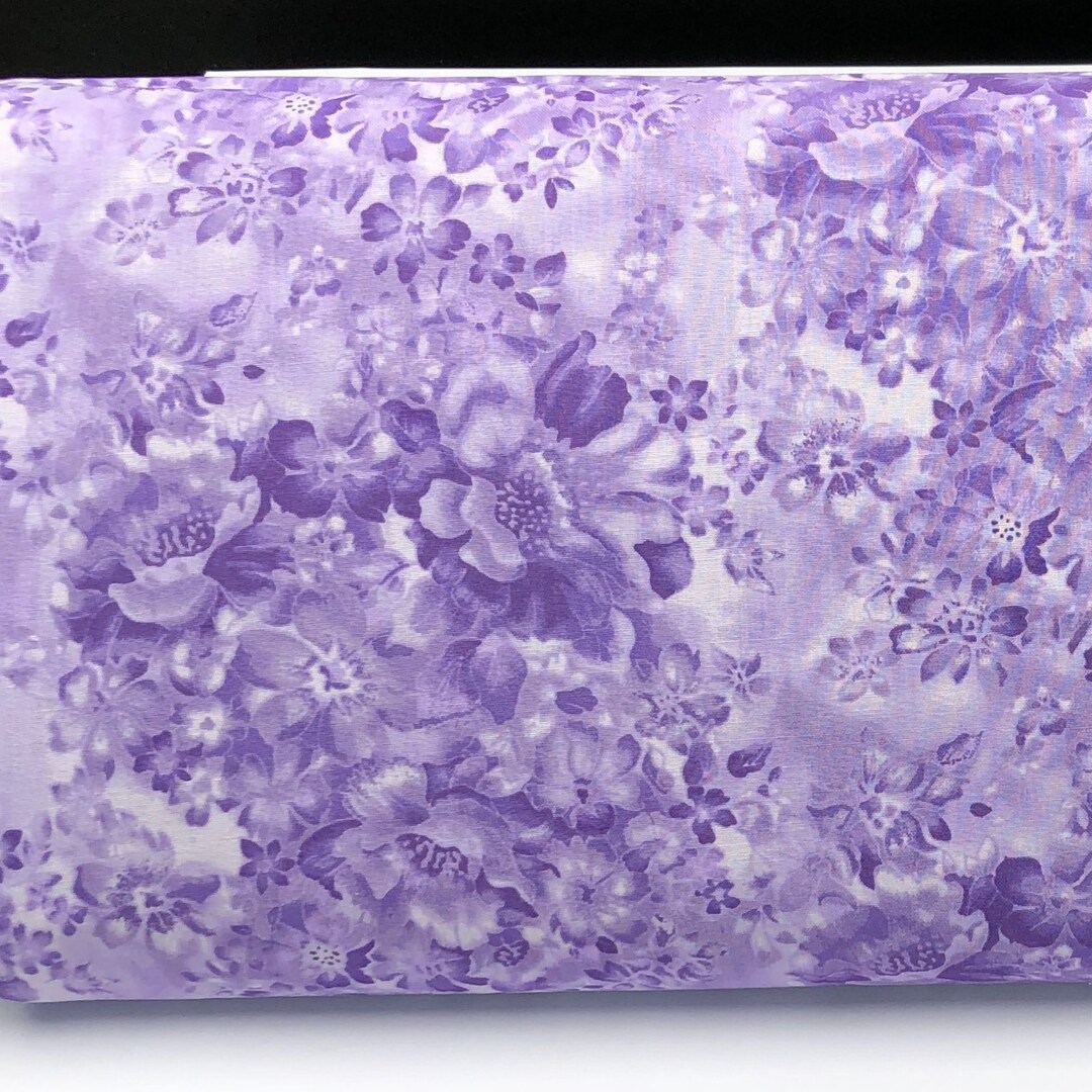 Lilac Floral Cotton Fabric: 44" Wide MDG Faded Floral - Etsy
