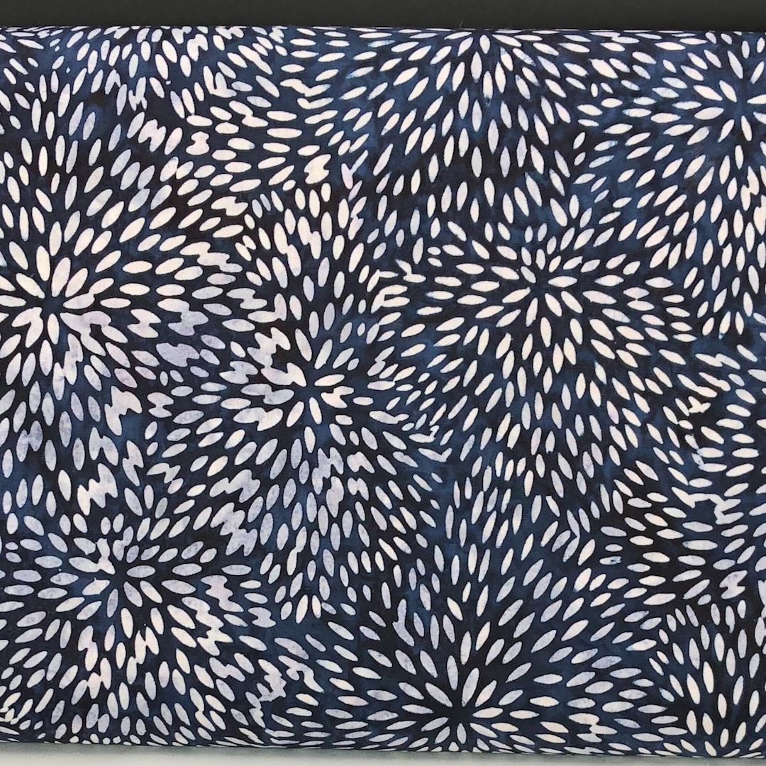 Navy Blue Batik Fabric / 100% Quilters Cotton Fabric / Hoffman Batik ...