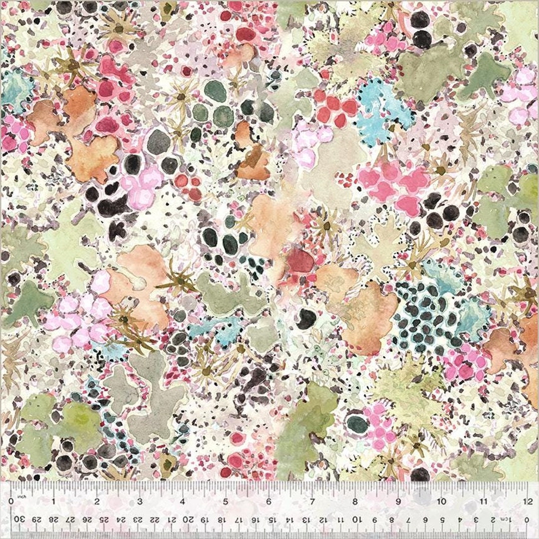108 Wide Quilt Back Fabric / 100% Quilting Cotton / Wild Wander Lichen ...