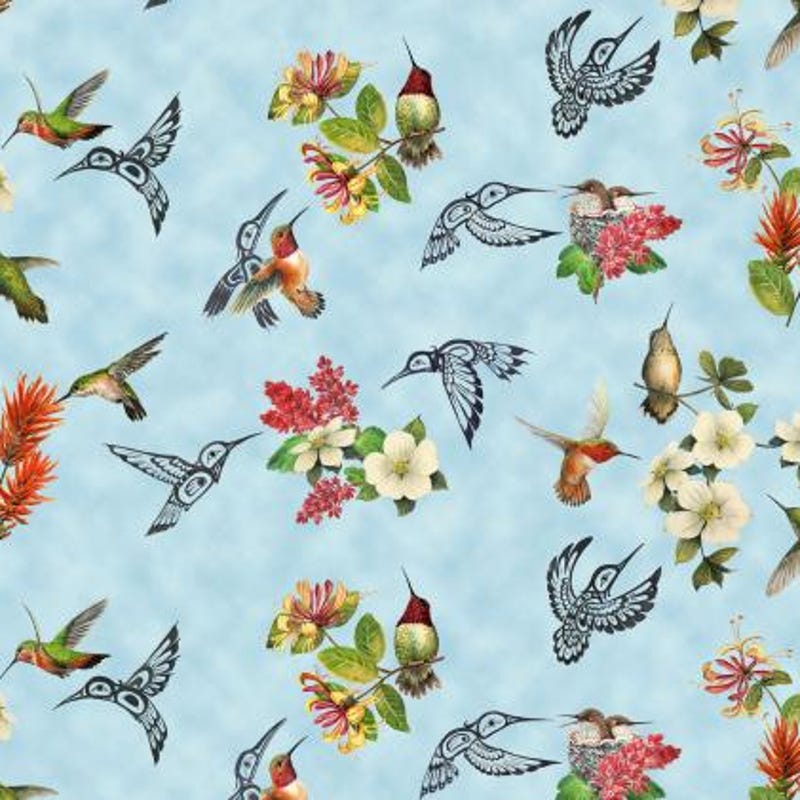Hummingbird Fabric - Etsy