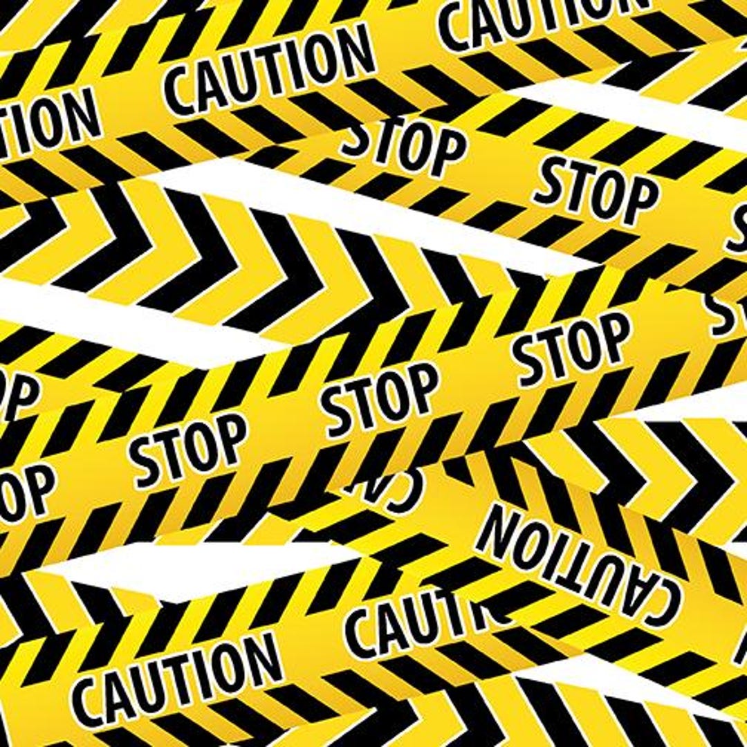 Caution Tape Quilter Cotton Fabric: Construction Crew Yellow & Black ...