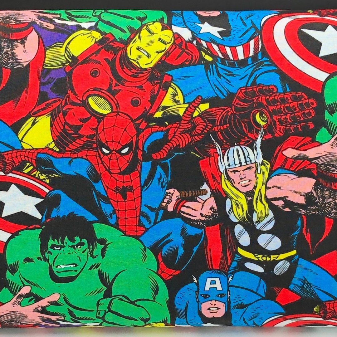 Marvel Comics Fabric / 100% Cotton Fabric / Comic Pack / LARGE Print ...