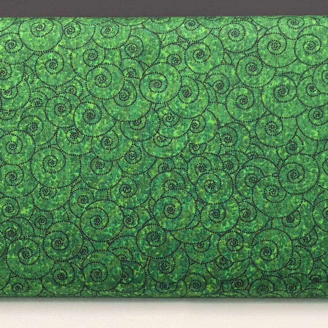 Green Fabric / 100% Quilter Cotton Fabric / Hunter Green Fabric / Four ...