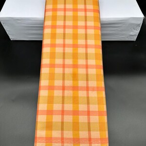 Orange Plaid Fabric / 100% Quilting Organic Cotton / Autumn Fabric ...