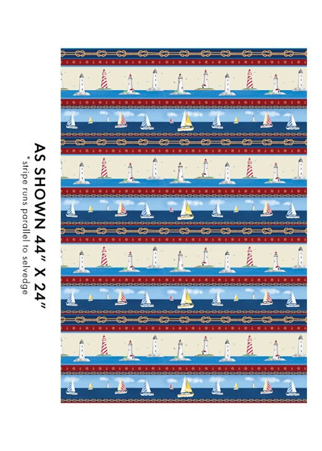 Nautical Fabric / 100% Quilter Cotton Fabric / Sailboat Fabric / Sail ...