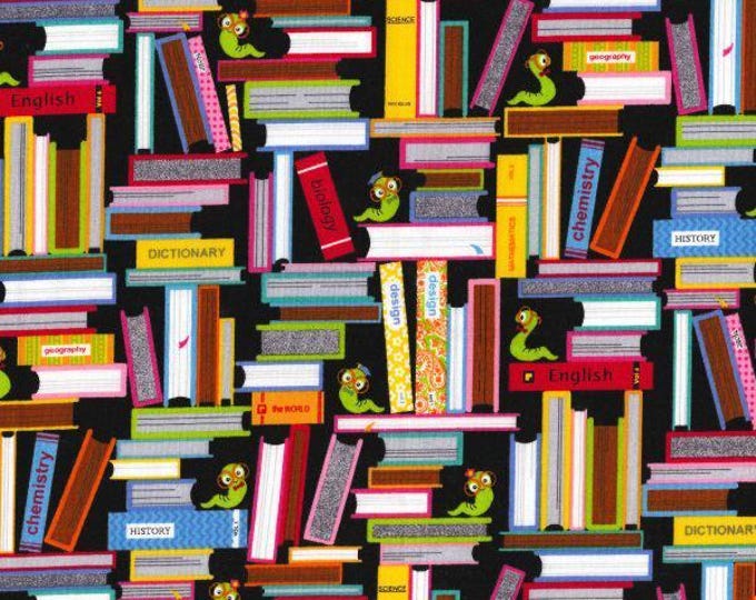Library Book Quilting Cotton Fabric, Books and Bookworms 12574 Z, by ...