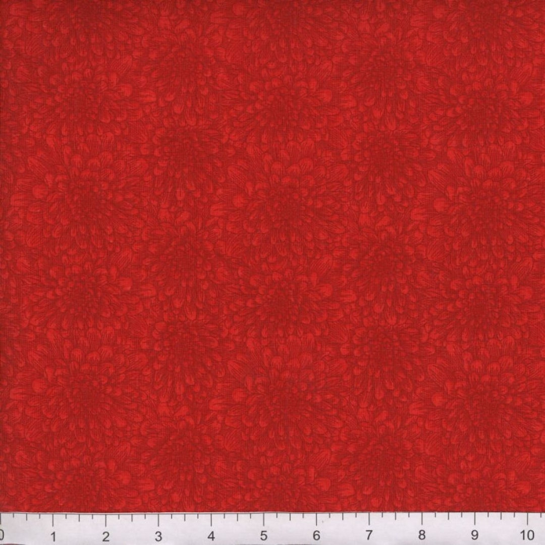 Red Flower Burst Cotton Fabric, Tonal Fabric, by MDG, 44" Wide - Etsy