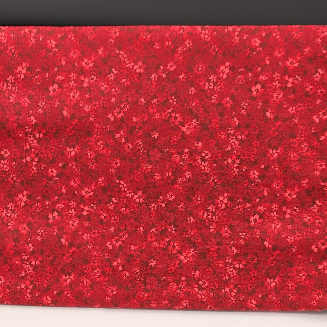 Red Tonal Fabric / 100% Cotton Fabric / Confetti Floral Ruby Red ...