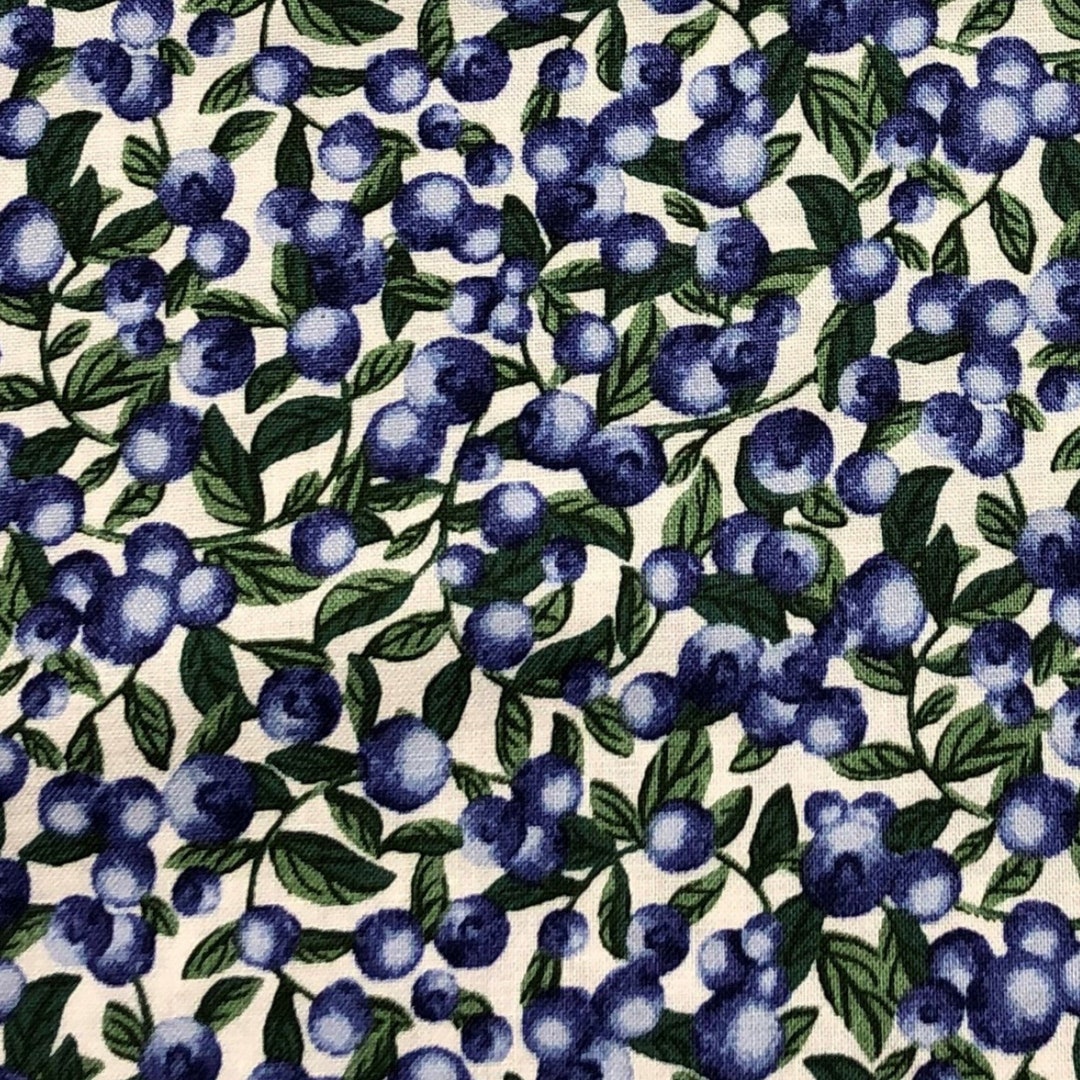 ONLY 1/4 Yard Cuts Left / Blueberry Fabric / 100% Cotton Fabric ...