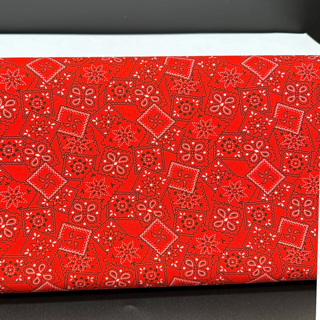 Red Bandana Fabric / 100% Cotton Fabric / Red Americana Fabric ...