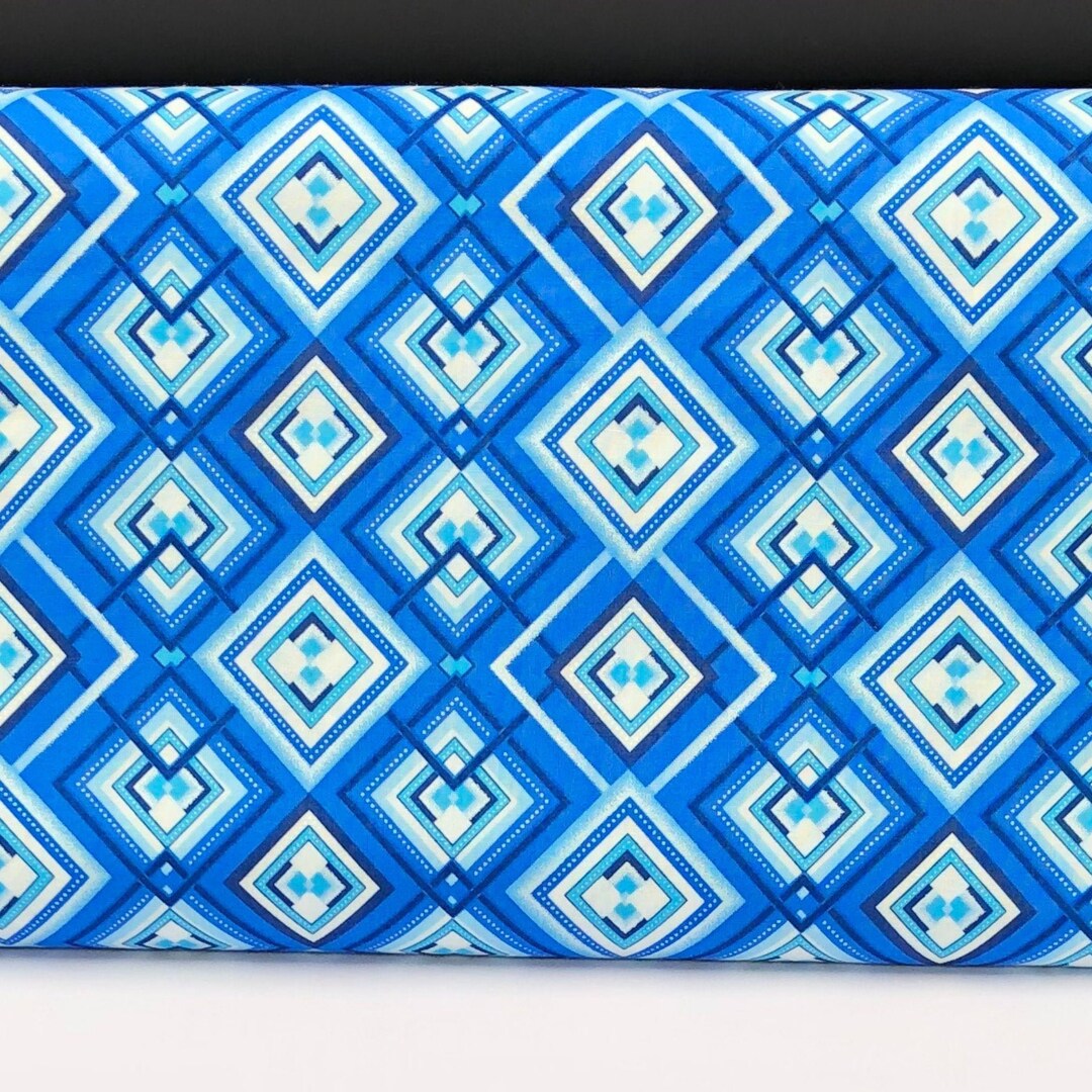 Diamond Fabric / 100% Cotton Fabric / Blue Brilliance / Shimmer ...