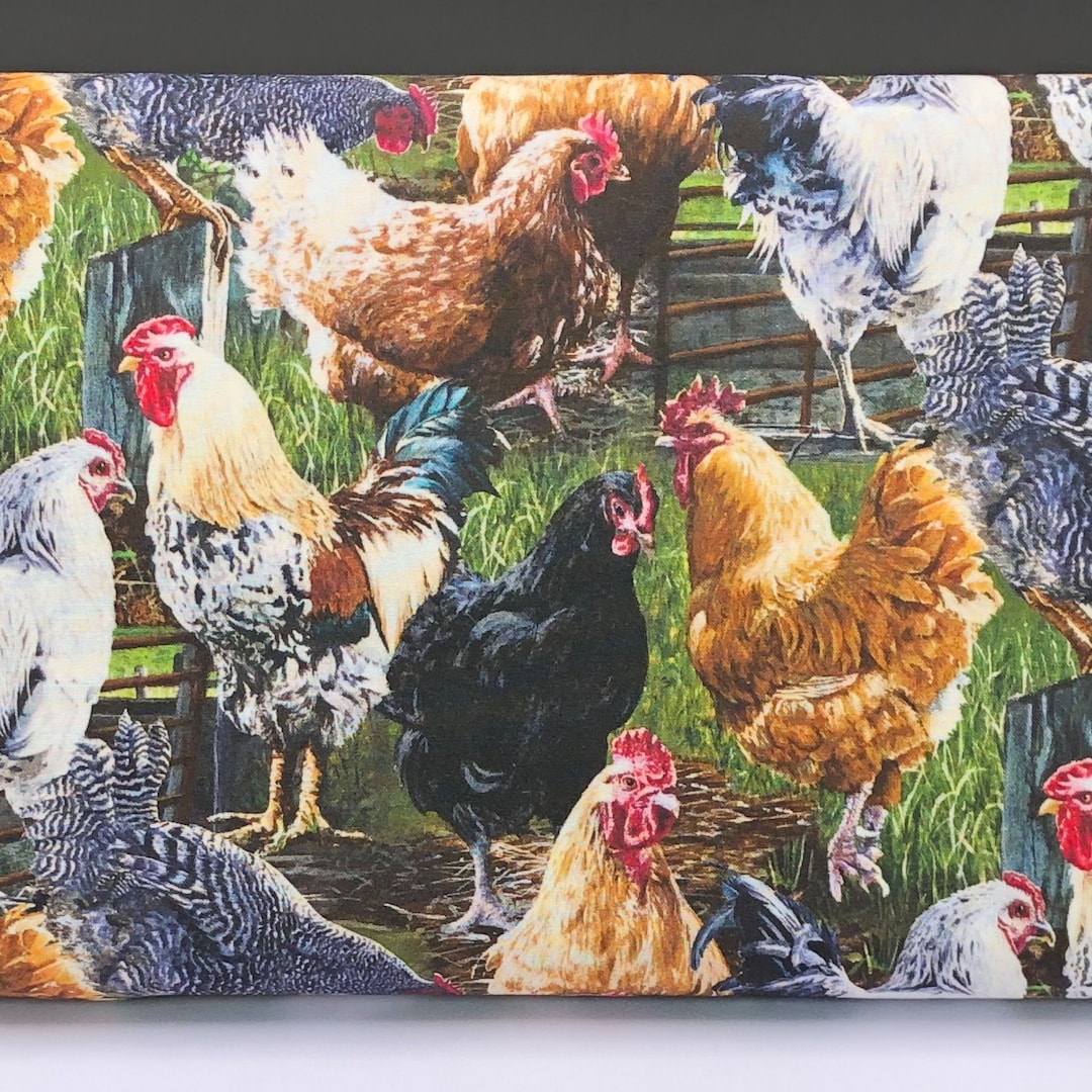 Hen Fabric / 100% Cotton Fabric / Wild Wings / Hen Pecked / Bird Fabric ...