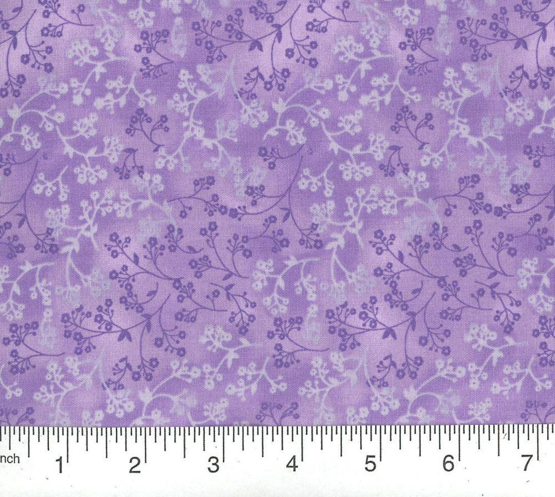 Lavender Tonal Floral Cotton Fabric, Razzle Dazzle Vines & Berries, by ...