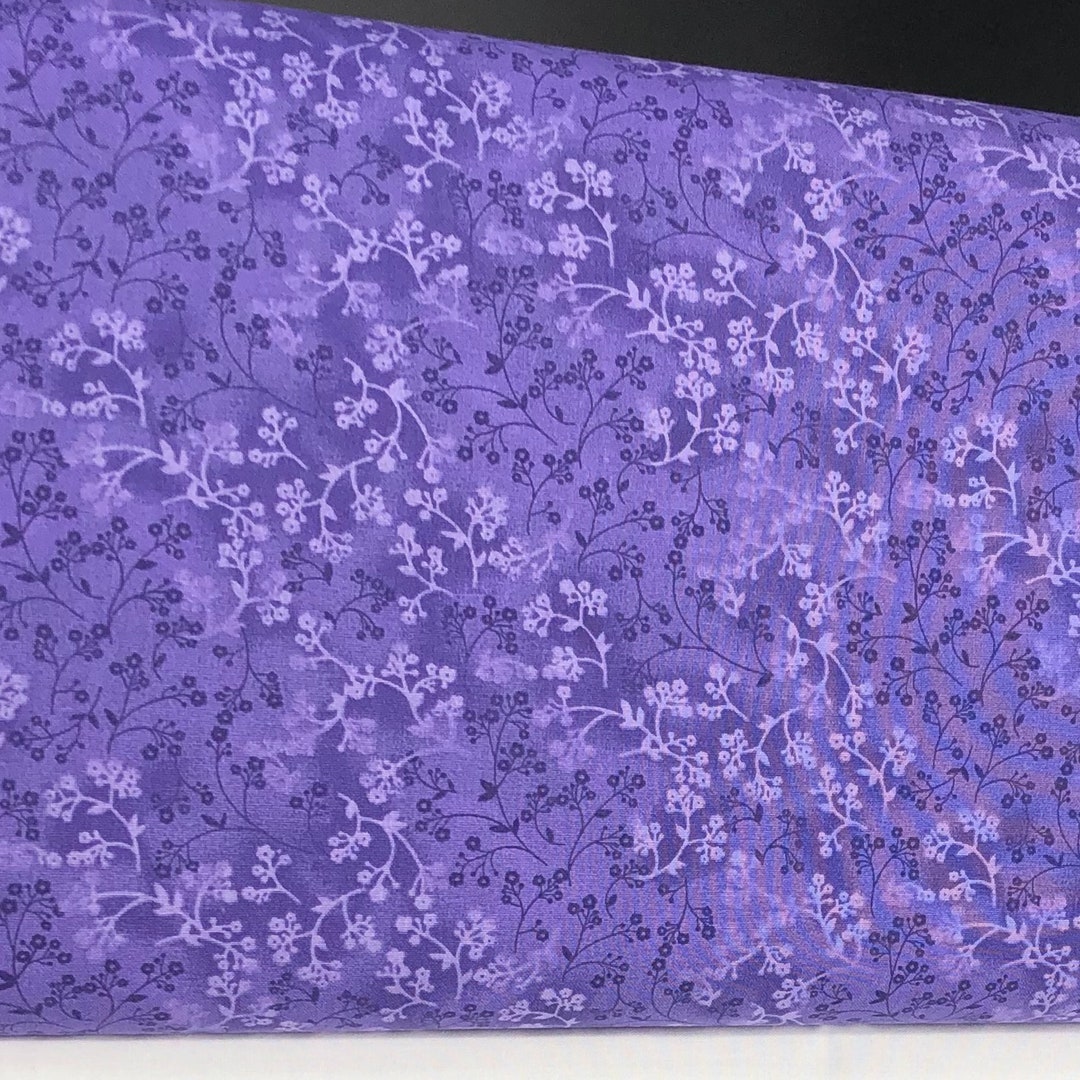 Purple Tonal Fabric / 100% Cotton Fabric / Razzle Dazzle Purple / Vines ...