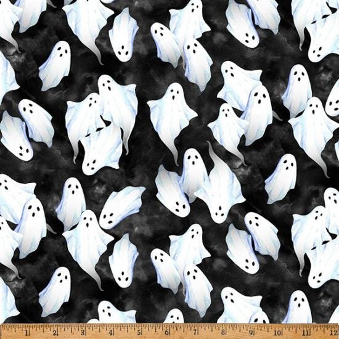 Halloween Ghost Fabric / 100% Quilting Cotton Fabric / Spooky Ghosts on ...