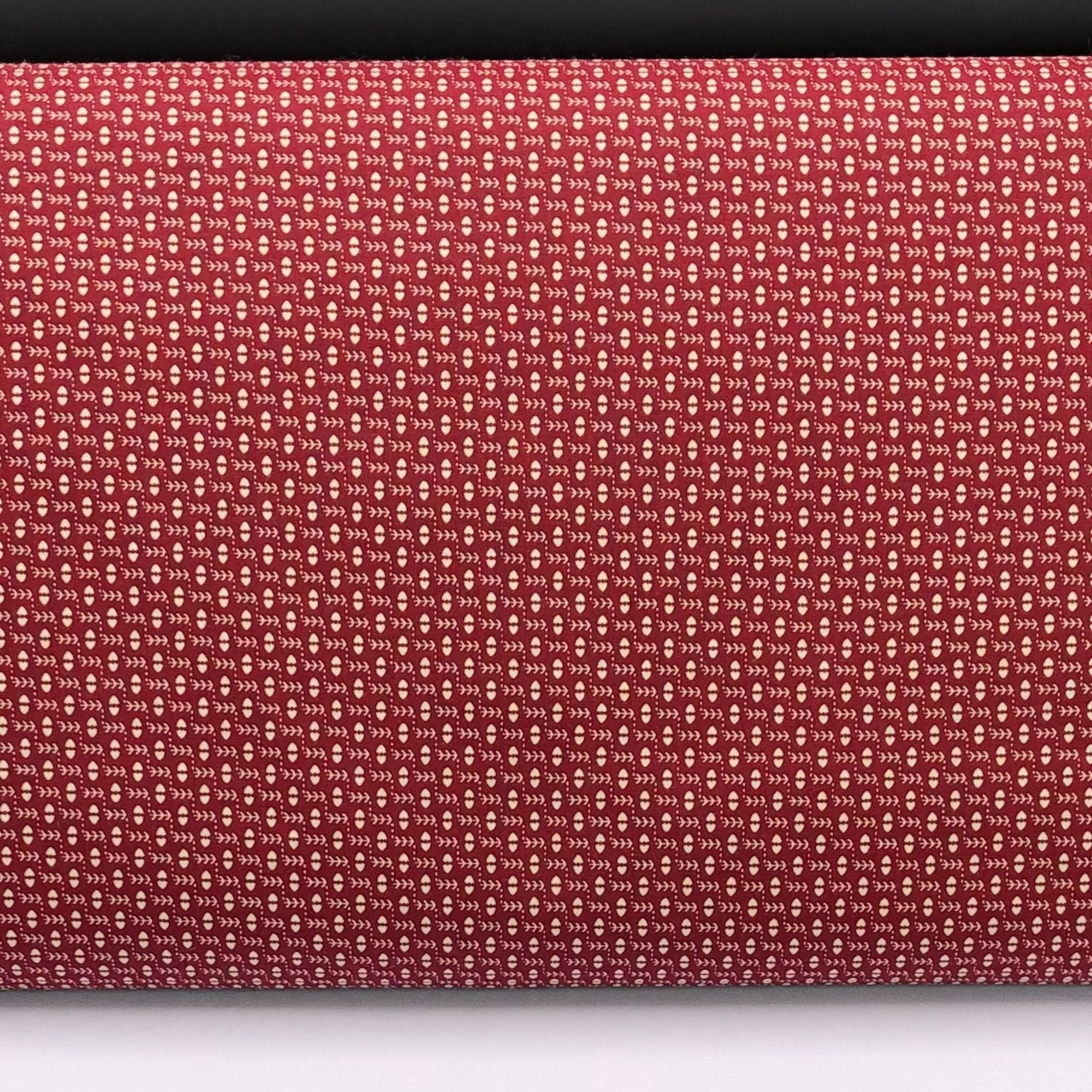 Vintage Red Print Cotton Fabric: 1800's Burgundy Tan Material, by MDG ...