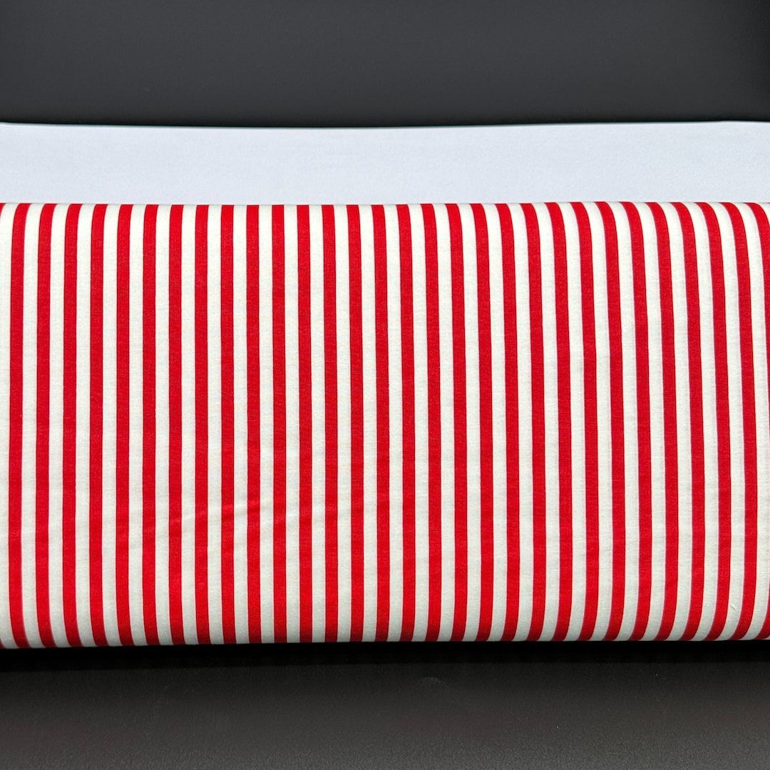 Red and White Striped Fabric / 100% Cotton Fabric / Fun Brites 116 / by ...