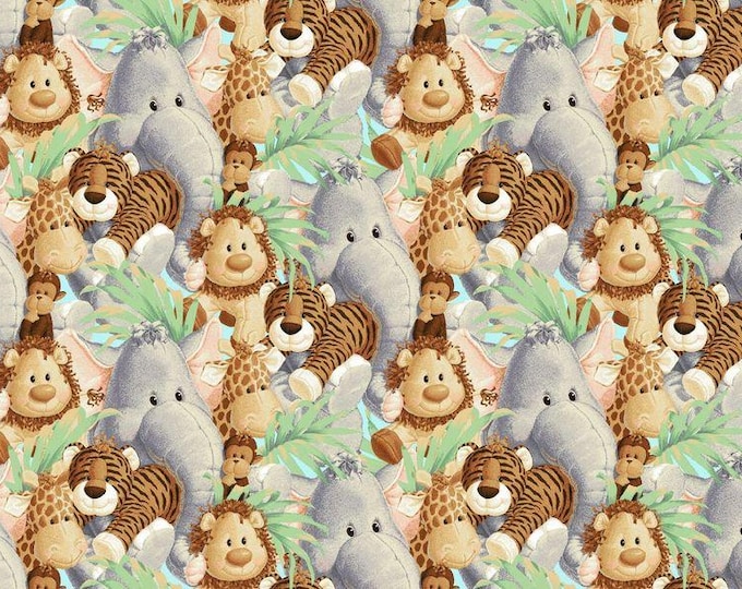 Jungle Babies Animal Fabric / 100% Quilting Cotton Fabric / 3339 B ...
