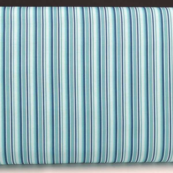 Aqua Striped Fabric - Etsy