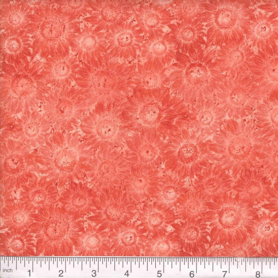 Coral Tonal Fabric / 100% Cotton Fabric / Sunflower Tonal Fabric ...