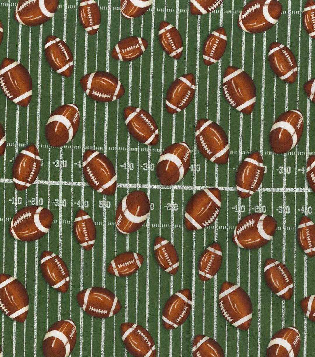 Footbal Fabric / 100% Quilting Cotton / Footballs on Field C5863 ...