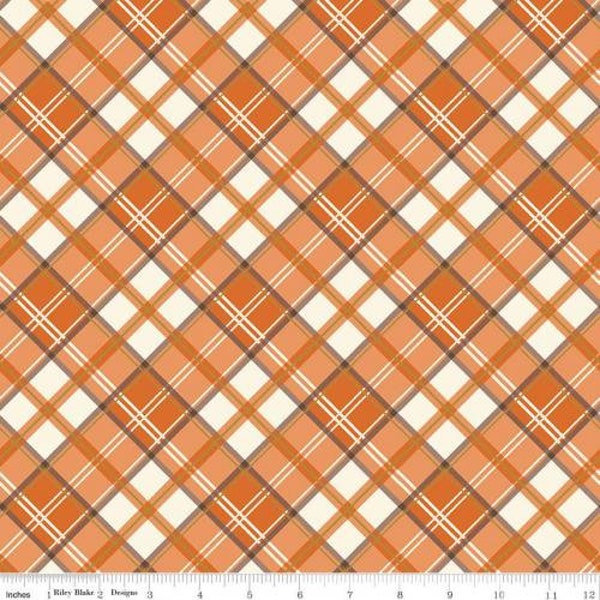Orange Plaid Fabric - Etsy