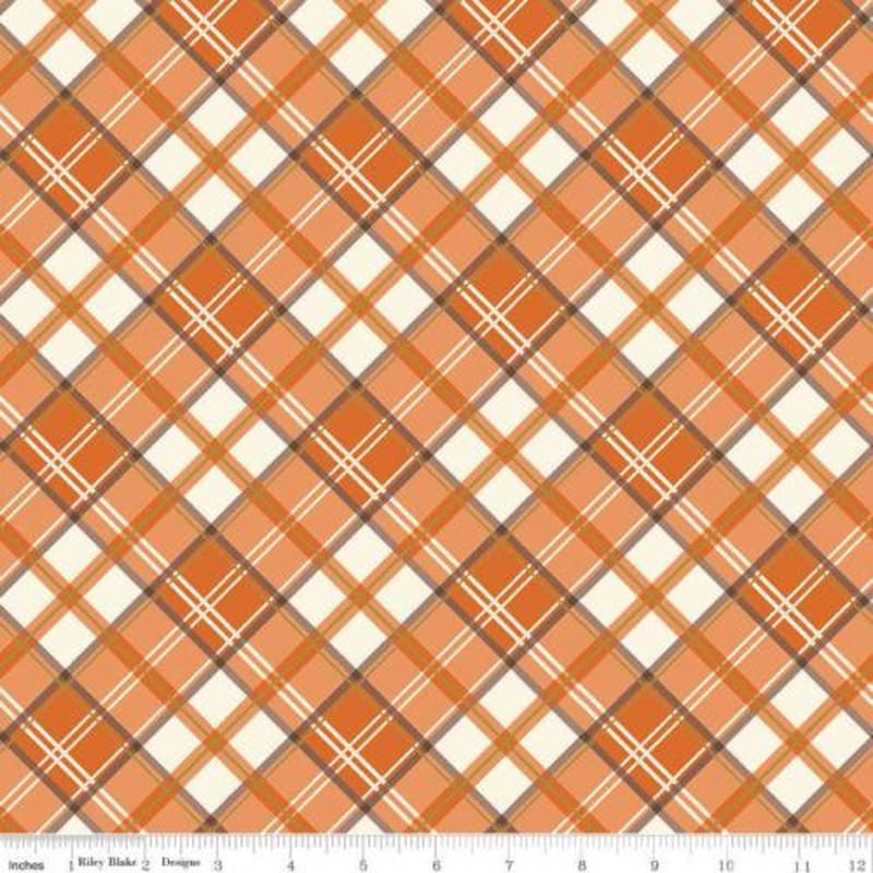 Orange Plaid Fabric - Etsy